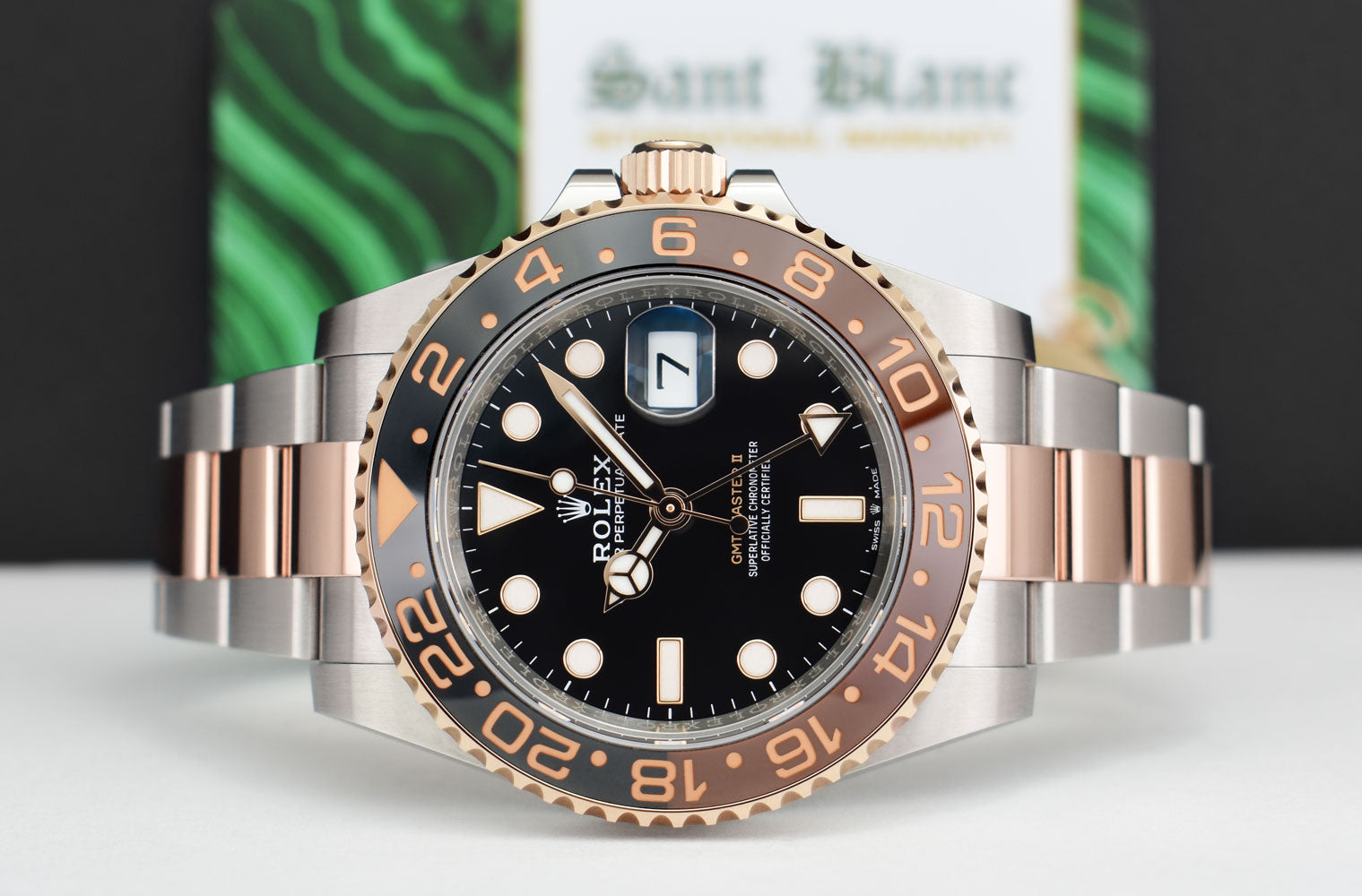 ROLEX 18kt Rose Gold & Stainless Steel GMT Master II Root Beer Bezel M ...