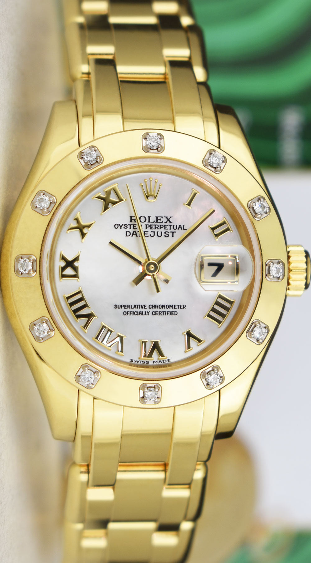 ROLEX 18kt Gold Pearlmaster Masterpiece Mother of Pearl Roman with Pap ...