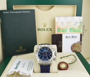 ROLEX - 18kt White Gold DAYTONA Blue Leather Strap Blue Dial ROLEX - 18kt White Gold DAYTONA Blue Leather Strap Blue Dial